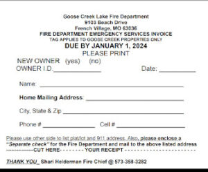Fire Tag - Goose Creek Lake Fire Department